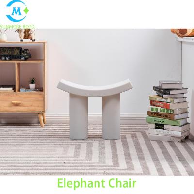 China SUNMORE Modern Minimalist White Rotomolded Elephant Chair Stool for Living Room for sale