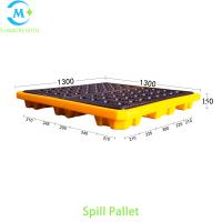 China SUNMORE Heavy Duty Rotomolded HDPE Spill Containment Pallet, quare Leakproof Tray with 4000kg Static Load for sale
