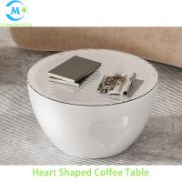 China SUNMORE Rotomolded Heart Cutout Round Coffee Table, Modern Light Luxury Plastic Side Table for Living Room Decor for sale