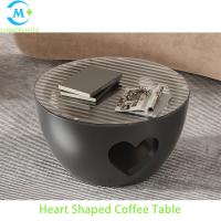 China SUNMORE Rotomolded Heart Cutout Round Coffee Table, Modern Light Luxury Plastic Side Table for Living Room Decor for sale
