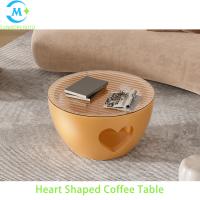 China Custom Rotomolded HDPE Heart Hollow Coffee Table, Nordic Style Round Sofa Side Table for Living Room for sale