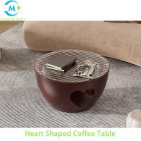 China Custom Rotomolded HDPE Heart Hollow Coffee Table, Nordic Style Round Sofa Side Table for Living Room for sale
