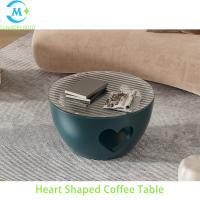 China Custom Rotomolded HDPE Heart Hollow Coffee Table, Nordic Style Round Sofa Side Table for Living Room for sale