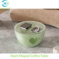 China Custom Rotomolded HDPE Heart Hollow Coffee Table, Nordic Style Round Sofa Side Table for Living Room for sale