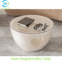 China Custom Rotomolded HDPE Heart Hollow Coffee Table, Nordic Style Round Sofa Side Table for Living Room for sale