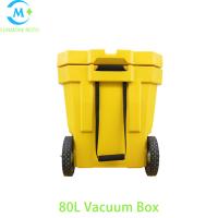 China SUNMORE 80L Rotomolded Vacuum Insulated Cooler Box, Wheeled HDPE Long Lasting Ice Retention Vacuum Box for Outdoor Seafood Transport for sale