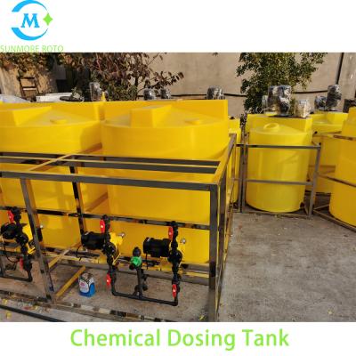 China SUNMORE Rotomolded Chemical Dosing Tank, Corrosion Resistant HDPE Plastic Mixing Tank for Water Treatment Chemical Storage for sale