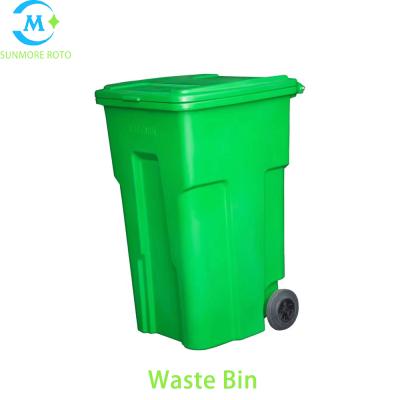China SUNMORE Factory Colorful Rotomolded Garbage Bin, Large Capacity Wheeled Waste Container for Street Park Sanitation for sale