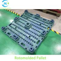 China OEM One-Piece Rotational Molding Plastic Pallet, Shockproof HDPE Solid Logistics Pallet For Warehouse Forklift Transportation for sale