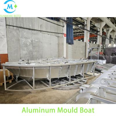 China SUNMORE Custom Welded Aluminum Rotomolding Boat Mold, Integral Reinforced Frame Rotational Mould For HDPE Plastic Fishing Boat Manufacturing for sale