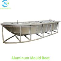 China SUNMORE Large Length Integral Welded Aluminum Rotomold Boat Mold, Streamline Hull Rotational Mould For Long HDPE Aquaculture Fishing Boat Production for sale