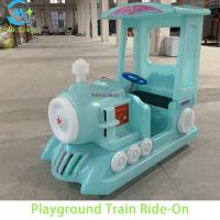 China OEM One-Piece Rotational Molding Plastic Kids Train Car, Anti-Corrosion HDPE Outdoor Children Play Locomotive Ride-On Toy for sale