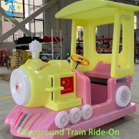 China OEM One-Piece Rotational Molding Plastic Kids Train Car, Anti-Corrosion HDPE Outdoor Children Play Locomotive Ride-On Toy for sale