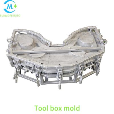 China SUNMORE Thickened Cast Aluminum Rotomolded Tool Box Mold, Custom Size Plastic Storage Case Rotational Mould For Hardware Equipment Box Production for sale