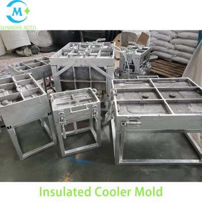 China SUNMORE Factory Thickened Cast Aluminum Rotomolded Cooler Mold, Custom Size Seafood Transport Insulated Box Rotational Mould for sale