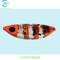 China OEM Custom Color Pattern Rotational Molding Sit-On-Top Kayak, Thickened HDPE Double Person Fishing Kayak For Water Sports for sale