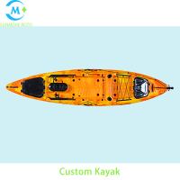 China OEM Custom Color Pattern Rotational Molding Sit-On-Top Kayak, Thickened HDPE Double Person Fishing Kayak For Water Sports for sale