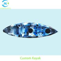 China OEM Custom Color Pattern Rotational Molding Sit-On-Top Kayak, Thickened HDPE Double Person Fishing Kayak For Water Sports for sale