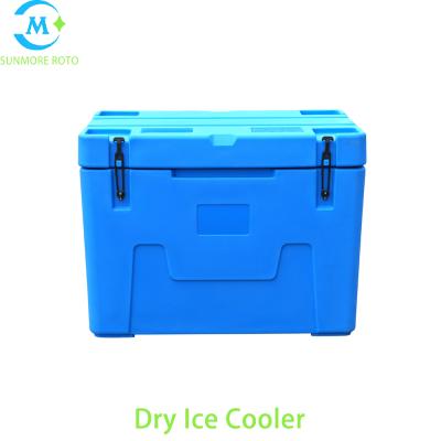 China OEM Custom Capacity Rotomolded Dry Ice Cooler, Long Heat Preservation Insulated Plastic Cooler Box For Logistics Cold Chain Delivery for sale