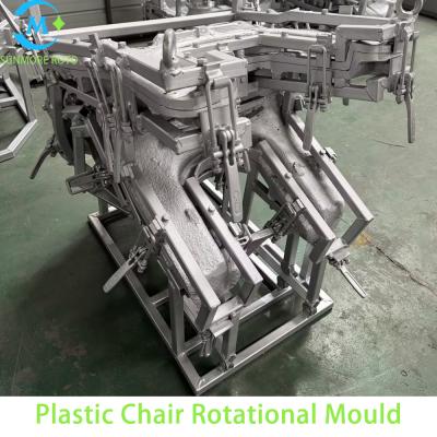 China Custom Steel Frame Rotomolding Plastic Chair Mold, Thick Cast Aluminum Rotational Mould For Outdoor Stackable PE Leisure Plastic Chair Manufacturing for sale