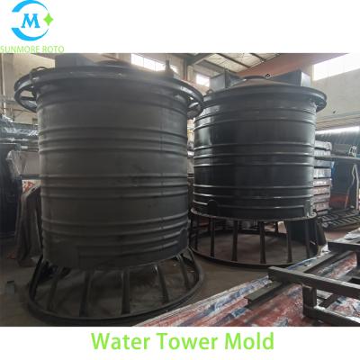 China SUNMORE ROTO Custom Thick Welded Steel Rotomolded Vertical Water Tower Mold, Circular Support Frame Rotational Mould For Large LLDPE Plastic Vertical Water Storage Tank Production for sale