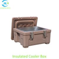China Custom 10-15L Food Grade Insulated Cooler Box, Stainless Steel Inner Liner Rotomolded Waterproof Thermal Box For Restaurant Food Transport for sale