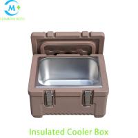 China Custom 10-15L Food Grade Insulated Cooler Box, Stainless Steel Inner Liner Rotomolded Waterproof Thermal Box For Restaurant Food Transport for sale