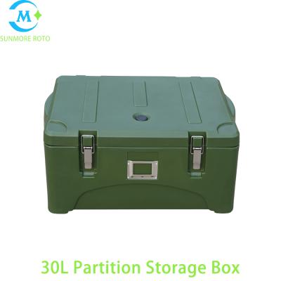 China SUNMORE ROTO 30L Non-Partition Rotomolded Insulated Storage Box, One-Piece Seamless LLDPE Catering Cold Transport Box, Waterproof Sealed Kitchen Food Protection Container for sale