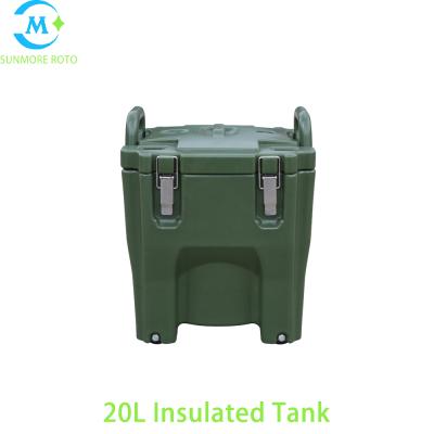 China SUNMORE ROTO Custom 20L Rotomolded PE Insulated Cooler Box, Food Grade Thermal Preservation Tank With Double Handles & Stainless Steel Latches, Support Custom Color And Brand Logo Printing for sale