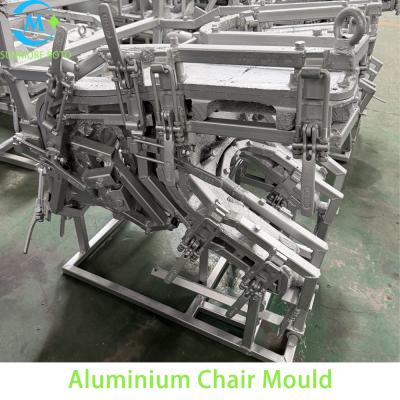 China SUNMORE ROTO Custom Cast Aluminum Rotomolding Chair Mould With Integral Lifting Frame & Multi-Point Quick Clamps, OEM Hollow Plastic Leisure Garden Seat Rotational Molding Mold for sale
