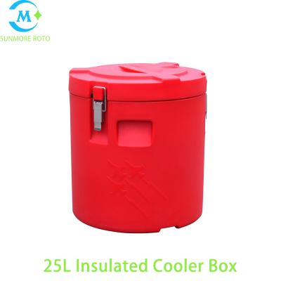 China SUNMORE ROTO Custom 25L Rotomolded PE Insulated Cooler Bucket, Food Grade Thermal Storage Barrel With Stainless Steel Inner Liner & Quick Lock Latch, Support Custom Color And Logo Printing for sale