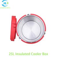 China SUNMORE ROTO Custom 25L Rotomolded PE Insulated Cooler Bucket, Food Grade Thermal Storage Barrel With Stainless Steel Inner Liner & Quick Lock Latch, Support Custom Color And Logo Printing for sale