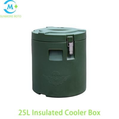 China Custom 25L Rotomolded Round Insulated Bucket With Stainless Steel Inner Liner, Support Embossed Pattern Customization for sale
