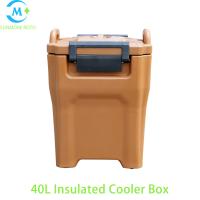 China SUNMORE ROTO Custom 40L Square Rotomolded PE Insulated Cooler Box, Food Grade Thermal Storage Container With Stainless Steel Inner Liner & Side Handles, Support Custom Color And Embossed Pattern Logo for sale