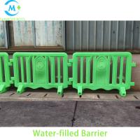 China SUNMORE ROTO OEM Custom Rotomolded PE Water Barrier, Hollow Water Filled Plastic Traffic Isolation Barrier With Custom Embossed Relief Pattern & Color for sale