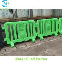 China SUNMORE ROTO OEM Custom Rotomolded PE Water Barrier, Hollow Water Filled Plastic Traffic Isolation Barrier With Custom Embossed Relief Pattern & Color for sale
