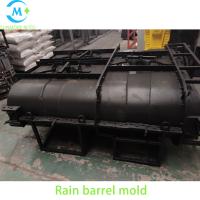 China SUNMORE ROTO OEM Custom Cast Steel Rain Barrel Rotomolding Mould, Horizontal Hollow Rainwater Collection Tank Mold With Integrated Lifting Frame & Multi-Point Quick Clamps for sale