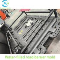 China SUNMORE ROTO OEM Custom Cast Steel Water Filled Road Barrier Rotomolding Mould, Plastic Traffic Isolation Fence Mold With Rectangular Integral Lifting Frame & Full Perimeter Toggle Quick Clamps for sale