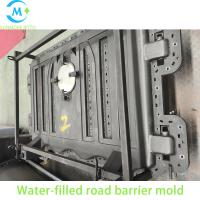China SUNMORE ROTO OEM Custom Cast Steel Water Filled Road Barrier Rotomolding Mould, Plastic Traffic Isolation Fence Mold With Rectangular Integral Lifting Frame & Full Perimeter Toggle Quick Clamps for sale