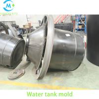 China SUNMORE ROTO OEM Custom Vertical Cast Steel Water Tank Rotomolding Mould, Hollow Plastic Rain Sewage Storage Tank Mold With Circular Radial Spoke Lifting Frame & Full Perimeter Toggle Quick Clamps for sale