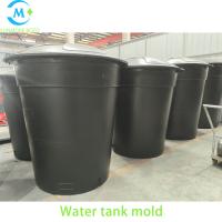 China SUNMORE ROTO OEM Custom Vertical Round Rotomolded Water Tank Mould, Thick Cast Steel Plastic Storage Tank Mold With Integrated Top Cover Frame & Full Circle Quick Toggle Clamps for sale