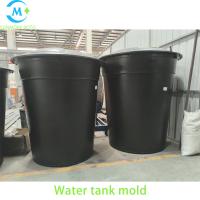 China SUNMORE ROTO OEM Custom Vertical Round Rotomolded Water Tank Mould, Thick Cast Steel Plastic Storage Tank Mold With Integrated Top Cover Frame & Full Circle Quick Toggle Clamps for sale