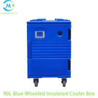 China SUNMORE ROTO OEM 90L Blue Wheeled Rotomolded Large Insulated Box, Thick PU Foam Hot & Cold Holding GN Pan Food Transport Cabinet For Central Kitchen Catering Canteen for sale