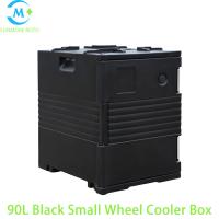 China SUNMORE ROTO OEM 90L Black Small Wheeled Rotomolded Insulated Box, Thick PU Foam Hot & Cold Holding GN Pan Food Transport Cabinet For Catering Canteen Central Kitchen for sale