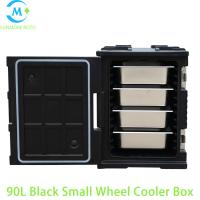 China SUNMORE ROTO OEM 90L Black Small Wheeled Rotomolded Insulated Box, Thick PU Foam Hot & Cold Holding GN Pan Food Transport Cabinet For Catering Canteen Central Kitchen for sale
