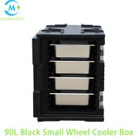 China SUNMORE ROTO OEM 90L Black Small Wheeled Rotomolded Insulated Box, Thick PU Foam Hot & Cold Holding GN Pan Food Transport Cabinet For Catering Canteen Central Kitchen for sale