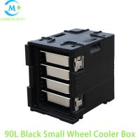 China SUNMORE ROTO OEM 90L Black Small Wheeled Rotomolded Insulated Box, Thick PU Foam Hot & Cold Holding GN Pan Food Transport Cabinet For Catering Canteen Central Kitchen for sale