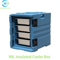 China SUNMORE ROTO OEM 90L Blue-Grey Handle Type Rotomolded Insulated Box, Thick PU Foam Hot & Cold Holding GN Pan Food Transport Cabinet For Central Kitchen Catering Canteen for sale