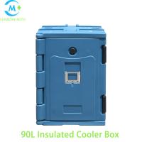 China SUNMORE ROTO OEM 90L Blue-Grey Handle Type Rotomolded Insulated Box, Thick PU Foam Hot & Cold Holding GN Pan Food Transport Cabinet For Central Kitchen Catering Canteen for sale