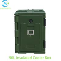 China SUNMORE ROTO OEM 90L Army Green Handle Type Rotomolded Insulated Box, Thick PU Foam Hot & Cold Holding GN Pan Food Transport Cabinet For Central Kitchen Catering Canteen for sale